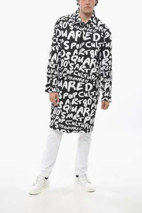 Dsquared2 Denim-Trench mit Monogramm-Muster und Pattentaschen Dsquared2