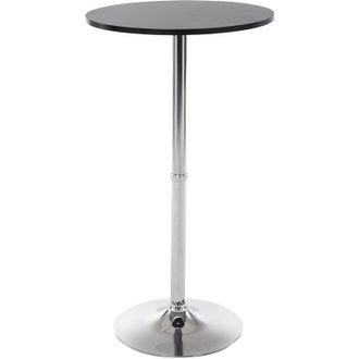 Clp Table de support rond moderne pour bar avec &eacute;tag&egrave;re en bois diff&eacute;rentes couleurs colore : NOIR