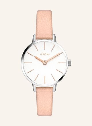 s.Oliver S.Oliver Armbanduhr Aus Kunstleder rosa