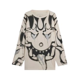 Yohji Yamamoto Chito Grafik Langarmshirt - - Tops - Herren - Beige - S
