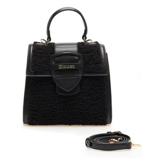 Blauer Schwarze Pelz Crossbody Tasche - - Bags - Damen - Schwarzk - ONE SIZE