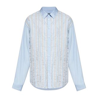 Dsquared2 Homme, Chemises, Bleu, Taille: 2XL Striped Pattern Shirt