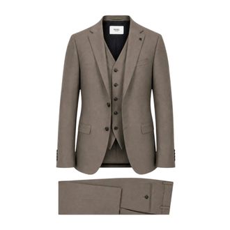 Digel Homme, Costumes, Brun, Taille: M Costume marron avec gilet assorti