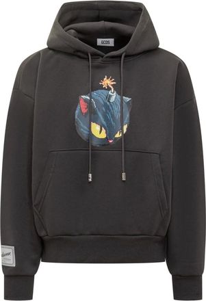 GCDS Gcds, Homme, Sweatshirts et sweats &agrave; capuche, Gris, Taille: S Cotton Sweat &agrave; capuche