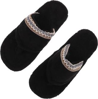 Yardwe Ciieeo Pantoufles pour Femmes Noires Semelle &Eacute;paisse Isolante Doublure Respirante Pantoufles DInt&eacute;rieur L&eacute;gers et Chauds Taille 36-37 pour Maison et H