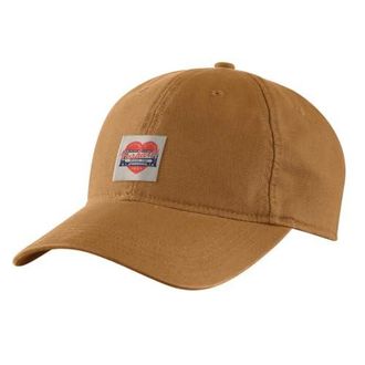 Carhartt Work in Progress Heart Patch Canvas Cap Visi&egrave;re pour femme, Carhartt Marron, Talla &Uacute;nica