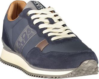 Napapijri Logo-Banded Mixed-Material Sneaker - Blue