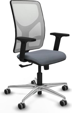 Piqueras y Crespo Verstellbarer Schreibtischstuhl mit 2D-Armlehnen, h&ouml;henverstellbare Lendenwirbelst&uuml;tze, ausgestattet mit 3 Positionen und Schneidschaum, Wei&szlig;/Grau