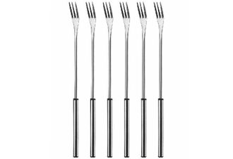 Boska Fonduegabeln Edelstahl mit schwarzem Rand 6 St&uuml;ck