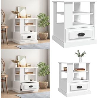 vidaXL Beistelltisch Wei&szlig; 50x50x60 cm Holzwerkstoff - Beistelltisch - Wohnzimmerm&ouml;bel - Nachttisch - Holzm&ouml;bel - Wei&szlig;er Tisch - Home & Living
