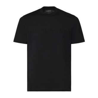 Emporio Armani T-shirt en coton avec logo - Homme - Tops - Noir - Taille: 3XL