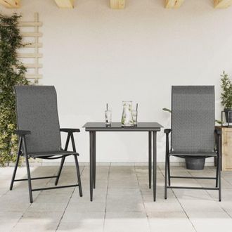 vidaXL Vidaxl - Gartenst&uuml;hle 2 Stk. Klappbar Grau Poly Rattan