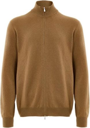 Gran Sasso Woll-Rei&szlig;verschluss-Strickjacke - - Knitwear - Herren - Braun - 3XL