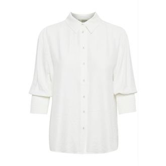 Cream Feminine Bluse mit Smock-Manschetten - - Blouses & Shirts - Damen - Wei&szlig; - S