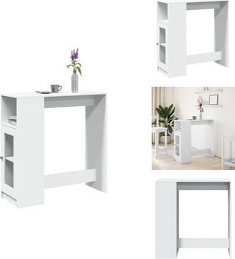 vidaXL Bartisch mit Regal Wei&szlig; 101x40x103,5 cm Holzwerkstoff - Bartisch - Bartische - Stehtisch - Kneipentisch