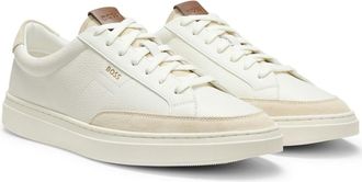 HUGO BOSS Sneaker Kieran Tenn aus Nappaleder mit Veloursakzenten in