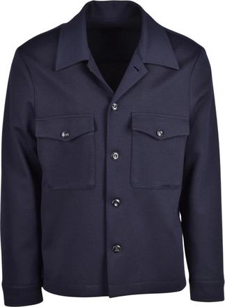 Officina36 Homme, Vestes, Bleu, Taille: L Camicia Dritta Coat
