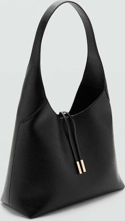 Mango Sac port&eacute; &eacute;paule d&eacute;tail m&eacute;tallique noir - Femme - Taille unique - MANGO