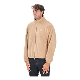 adidas Homme, Vestes, Brun, Taille: 2XS Sweat &agrave; capuche Teddy Trefoil Essentials avec zip