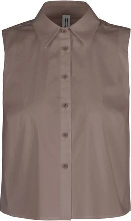 Bomboogie Femme, Blouses et Chemises, Brun, Taille: 40 FR Camicia Svasata Senza Maniche