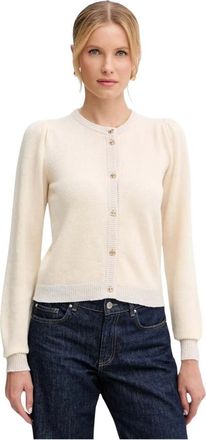 Twinset Cardigan mit Puff&auml;rmeln und Kn&ouml;pfen - - Knitwear - Damen - Beige - L