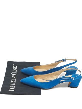 Jimmy Choo London escarpins Gemma pointus en daim &agrave; bride arri&egrave;re - Bleu