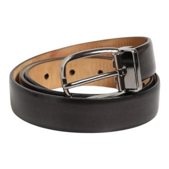 Dolce & Gabbana Homme, Accessoires, Noir, Taille: ONE Size Ceinture en cuir de veau