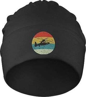 Generic Homme Femme Bonnet &Agrave; Revers H&eacute;licopt&egrave;re Dauphin R&eacute;tro Vintage Et Amusant Bonnet dhiver Classique Hiver Chapeaux Mode Bonnets Tricot&eacute; pour Cyclisme Ski