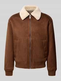 Premium by Jack & Jones Bomberjacke in Leder-Optik mit Teddyfell