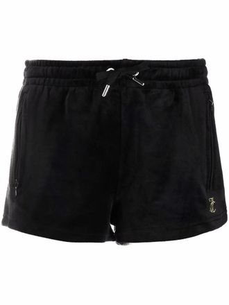 Juicy Couture Velours-Shorts mit Kristall-Logo - Schwarz