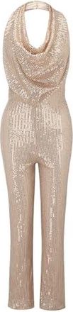 Generic Combinaison d&eacute;t&eacute; nouvelle europ&eacute;enne et am&eacute;ricaine pour femme - Sans manches - Col &agrave; paillettes - Pantalon &agrave; paillettes - Barboteuse de mariage - Comb