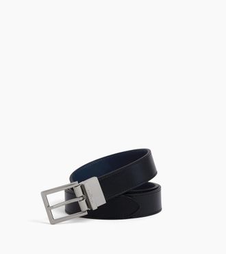 Le Tanneur Ceinture réversible homme avec boucle rectangle en cuir lisse