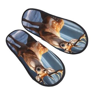 Generic Cerf Unisexe Chaussures De Maison Chaud Pantoufles Confortable Chaussons Pour Int&eacute;rieur Hiver Automne M