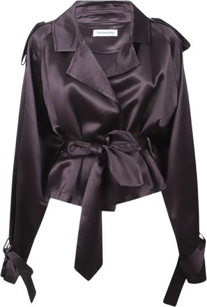 Frankie Shop Femme, Blouses et Chemises, Brun, Taille: 40 FR Simona Satin Short Trench