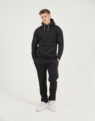 Brave Soul Ensemble sweat &agrave; capuche &agrave; col crois&eacute; et pantalon de jogging - Noir