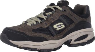 Skechers Sport Herren Vigor 2.0 Trait Memory Foam Sneaker, Braun/Schwarz, Größe 43,5 XW US, Braun/Schwarz, 42.5 EU Weit