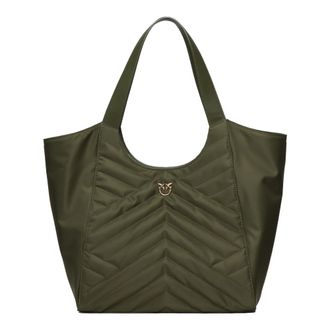Pinko Gr&uuml;ne Einkaufstasche mit Love Birds - - Bags - Damen - Gr&uuml;n - ONE SIZE