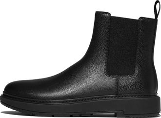 FitFlop SKANDI Chelsea-Stiefel für Herren, getrommeltes Leder, Schwarz, Größe 40, Schwarz, 41 EU