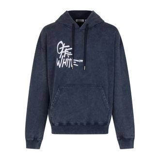 Off-white Homme, Sweatshirts et sweats &agrave; capuche, Bleu, Taille: S Spray Painting Skate Sweat &agrave; capuche