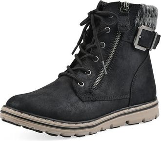 White Mountain Shoes Kelsie Womens Lace-up Hiker Style Bootie, Black/Fabric, 8 M