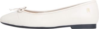 Tommy Hilfiger Damen Hilfiger Smooth Lthr Ballet Fw0fw09241 Ballerinas, BEIGE (Soft Cream), 39 EU