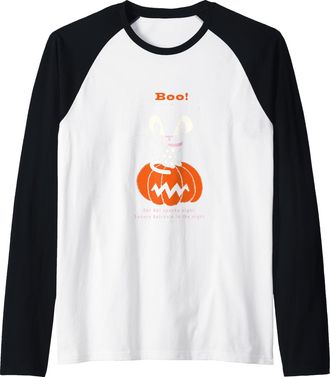 Pussy Deluxe Boo! Halloween Pumpkin Cat Raglan