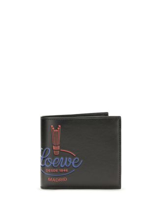 Loewe Mens Bifold Wallet Crown Black Calf Leather (bos Taurus) Umbrellas