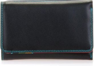 Mywalit Leder Damen Geldbörse - Medium Tri-fold w/Outer Zip Purse - 363-4 - Black pace