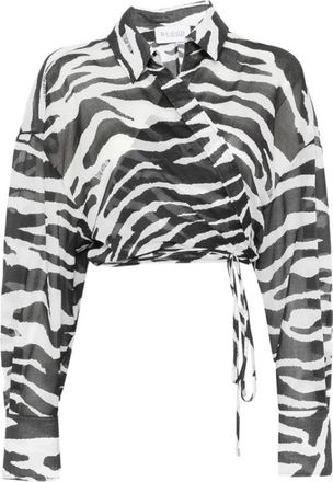 The Attico Femme, Blouses et Chemises, Multicolore, Taille: 38 FR Blouse &agrave; motif z&eacute;br&eacute;