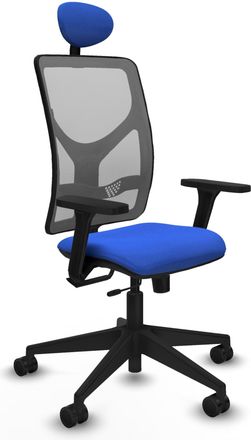 Piqueras y Crespo 24-Stunden-B&uuml;rostuhl mit 3D-Armen, h&ouml;henverstellbarer Lendenwirbelst&uuml;tze und festem Kopfteil, ausgestattet mit Syncro/Traslack und Schneideschaum, Gra