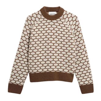 Armedangels Gepunkteter Wollstrickpullover - - Knitwear - Damen - Braun - XS