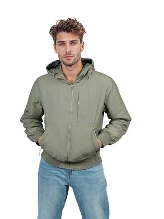 Celio Veste tendance en coton kaki uni coupe régulière pour homme, Vert, 46