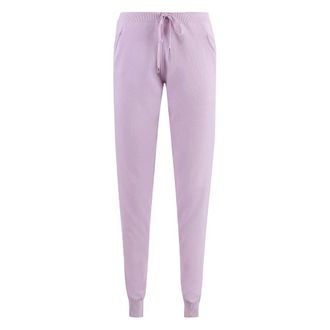 Malo Kaschmir-Track-Pants mit gerippten B&uuml;ndchen - - Trousers - Damen - Lila - S