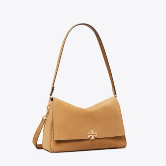 Tory Burch Damen Charlie Schultertasche aus Wildleder